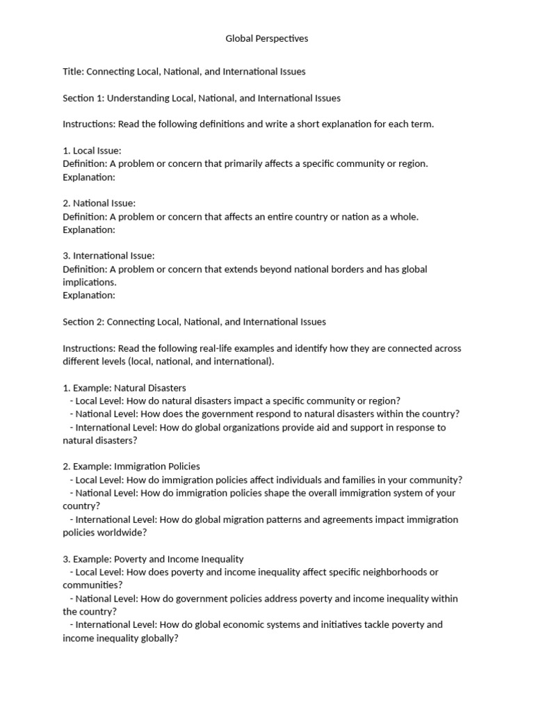 Local, National, and International Issues | PDF | Immigration | Policy