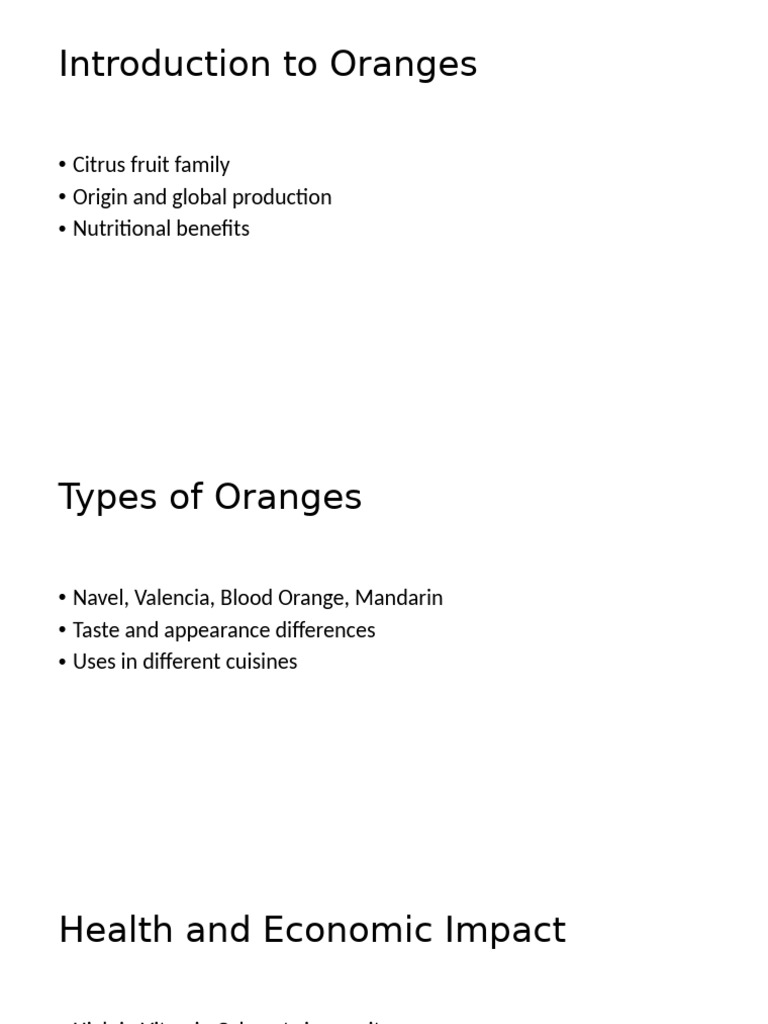 Comprehensive Guide to Oranges | PDF