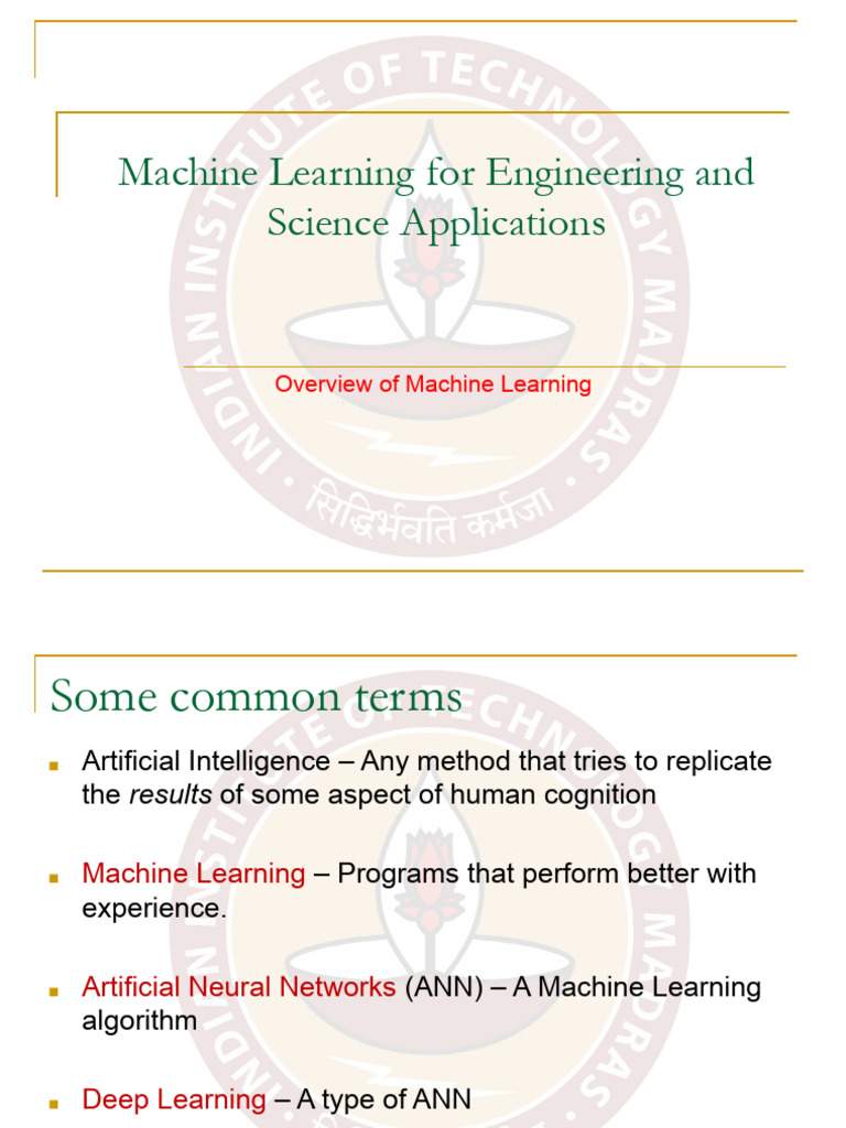 NPTEL Week01 02 OverviewOfMachineLearning | PDF | Machine Learning ...