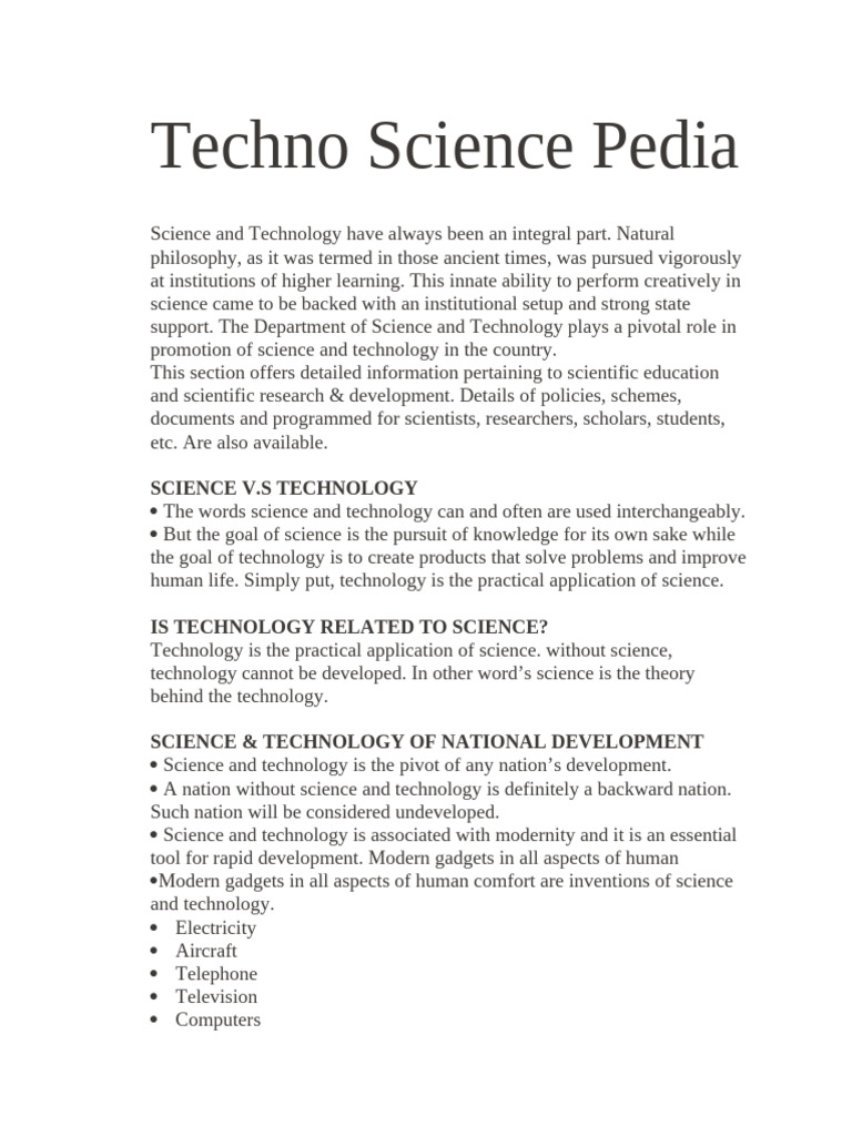 Techno Science Pedia INTERSCHOOL | PDF | Science | Information And Communications Technology