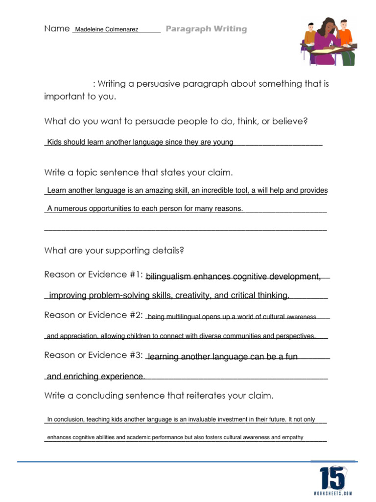 Writing A Persuasive Paragraph | PDF