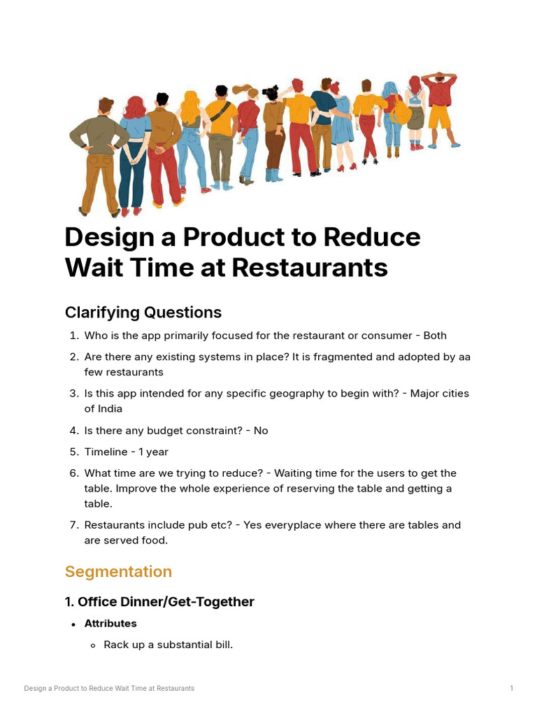 Reduce Wait Time at Restaurants 1734925118 | PDF | Restaurants