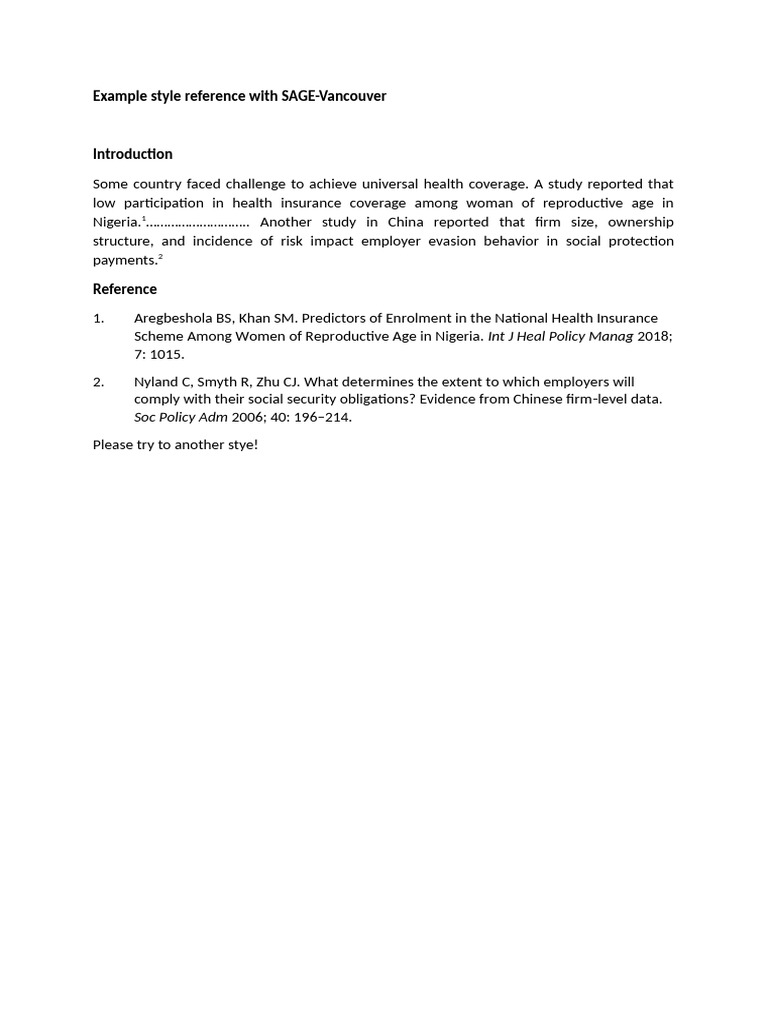 Example Style Reference With SAGE | PDF