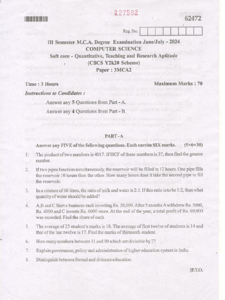 Quantitative, Teaching and Research Aptitude | PDF