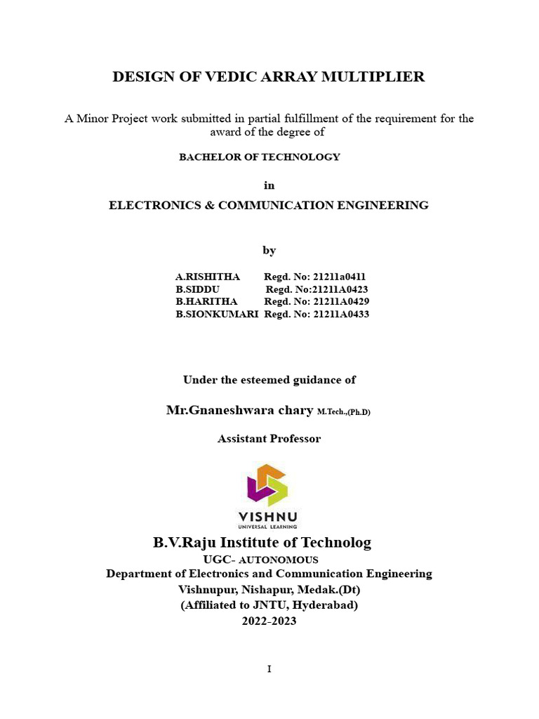 final doc | PDF | Multiplication | Computing
