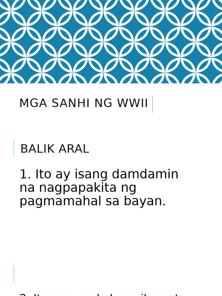 Mga Sanhi NG WWII | PDF