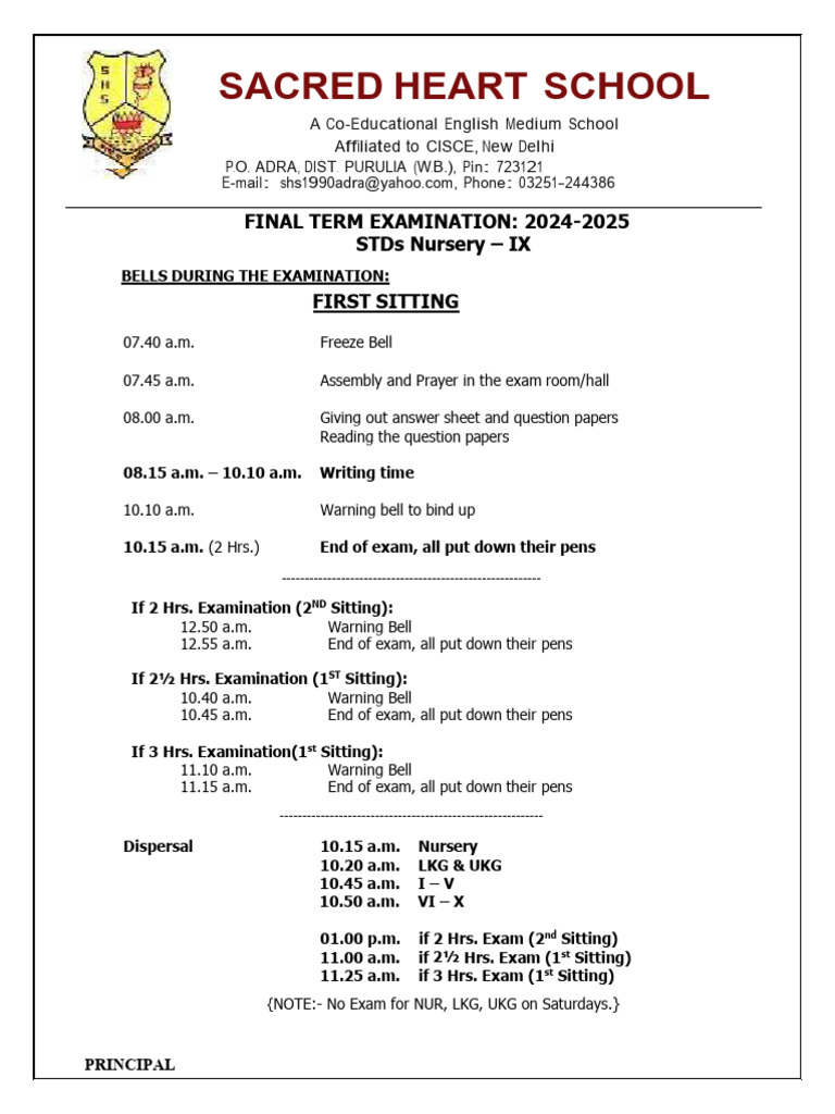 Final Term Exam Timing-2024 | PDF