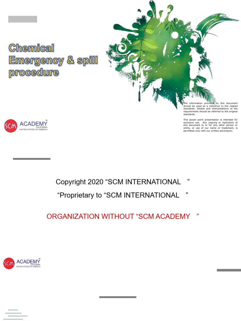 SCM-chemical Emergency & Spill Procedure | PDF | Supply Chain ...