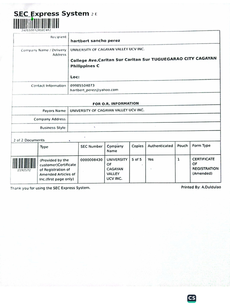 SEC Registration | PDF