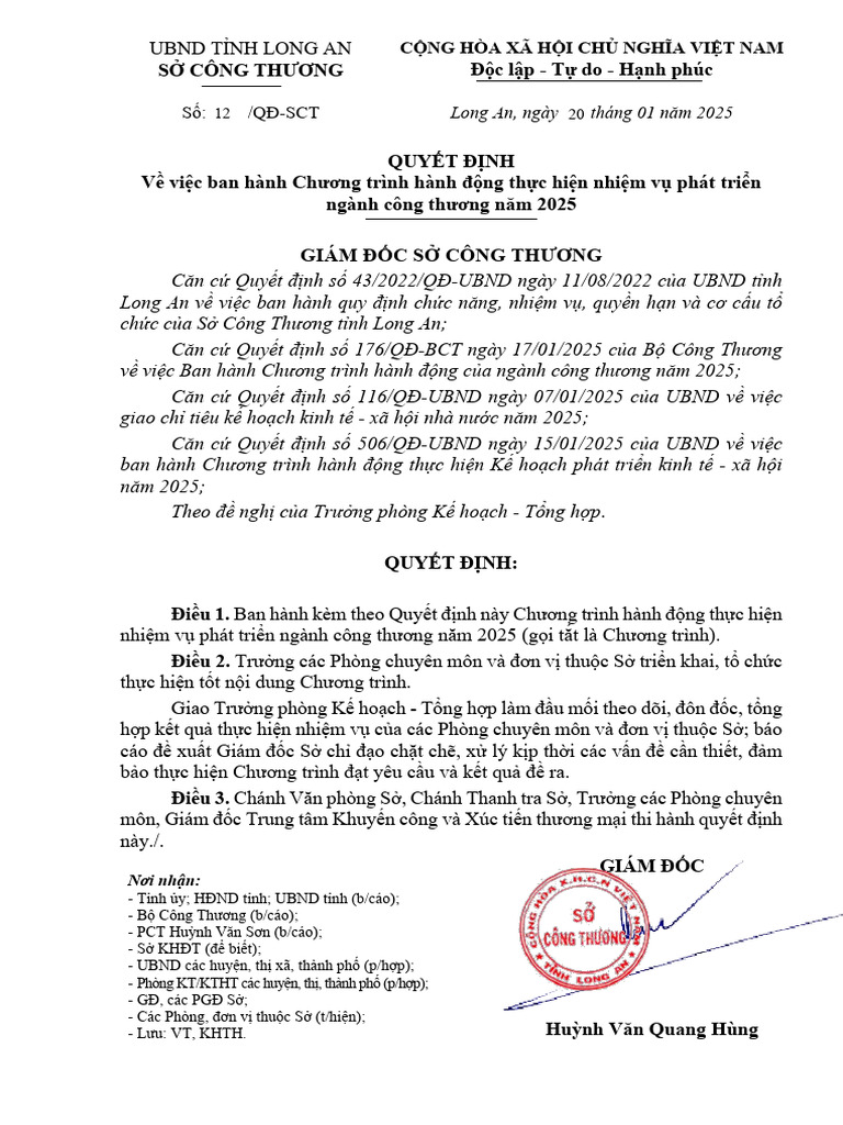 12 - QĐ-SCT - 20!01!2025 - QĐ Ban Hanh Chuong Trinh Hanh Dong Phat Trien Nganh Cong Thuong 2025 ...