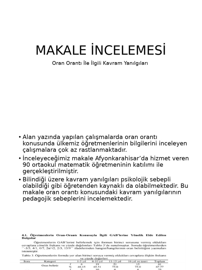 Makale İNCELEMESİ | PDF