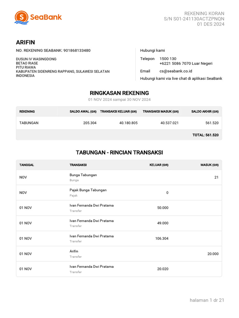 Seabank Statement 20250212-2 | PDF