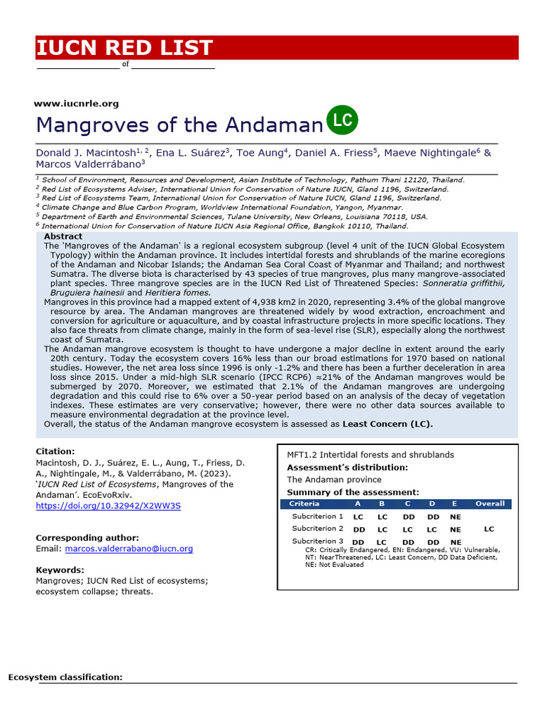 iucn_rle-andaman220524 | PDF | Mangrove | Coast
