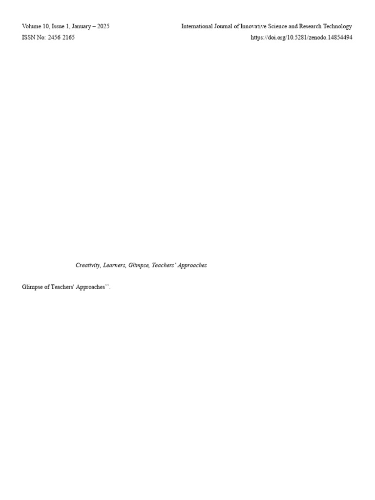 Fostering Creativity of Learners in Special Need Education (SNED ...