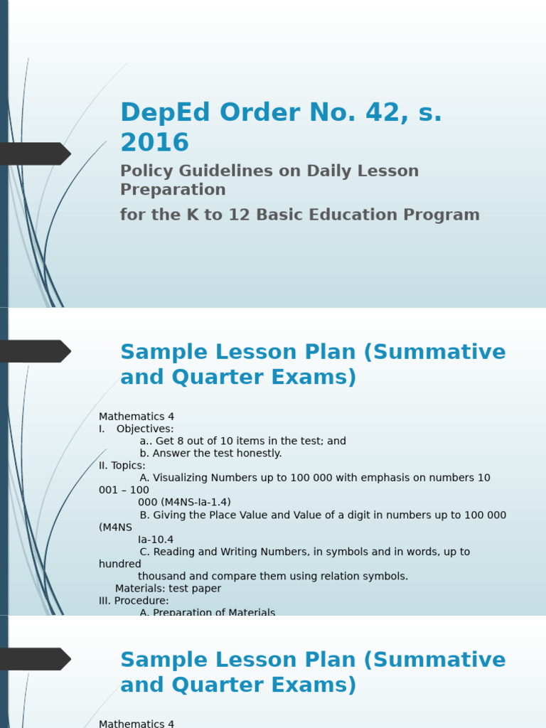 Lesson Plan Summative Test | PDF