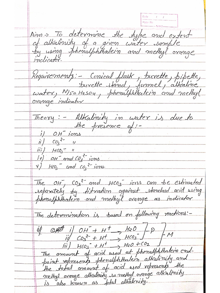 Experiment 1 - Determination of Alkalinity | PDF