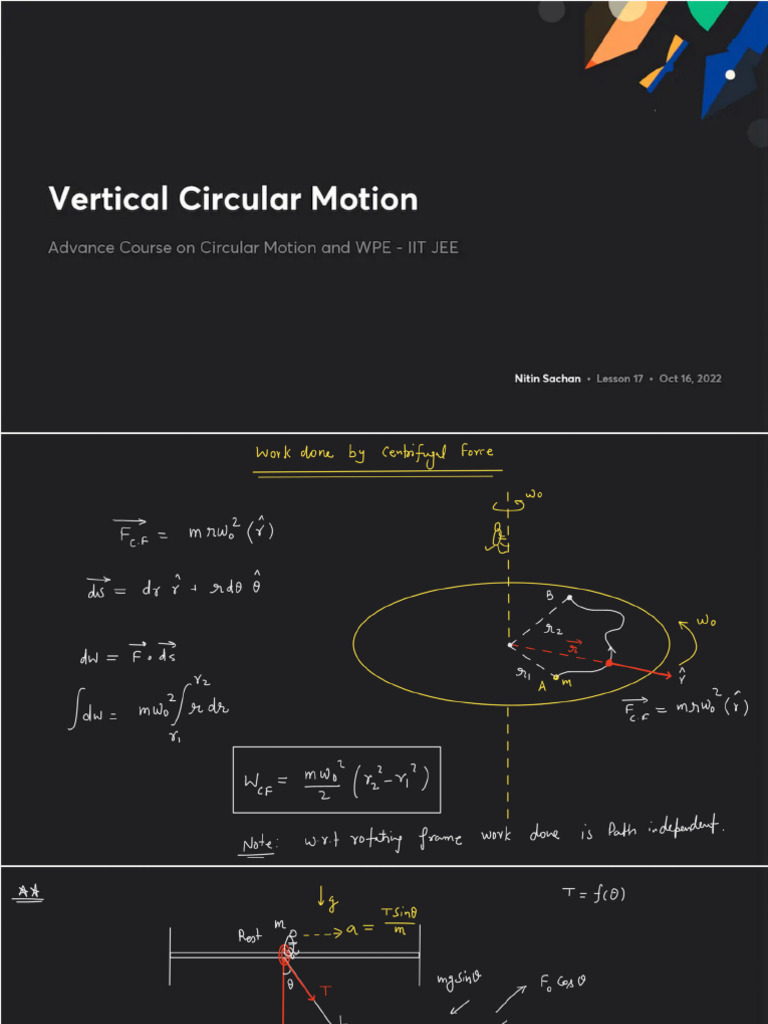 Vertical Circular Motion With Anno | PDF