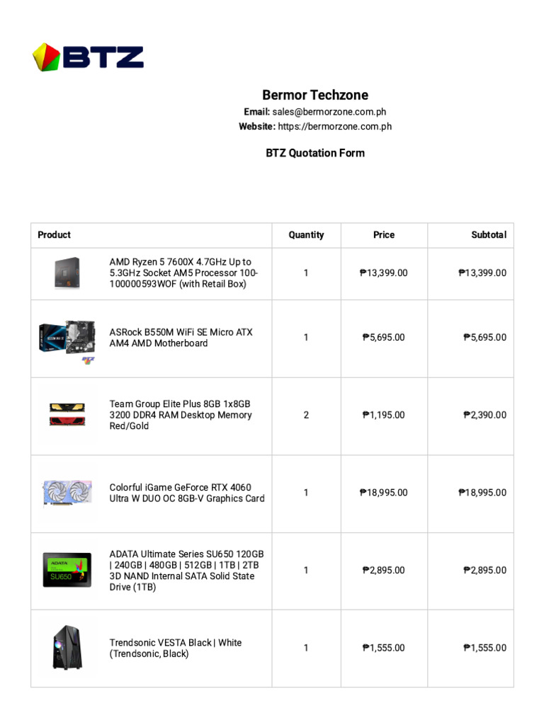 Amd System Unit PC Builder - Bermor Techzone | PDF | Computer Hardware ...