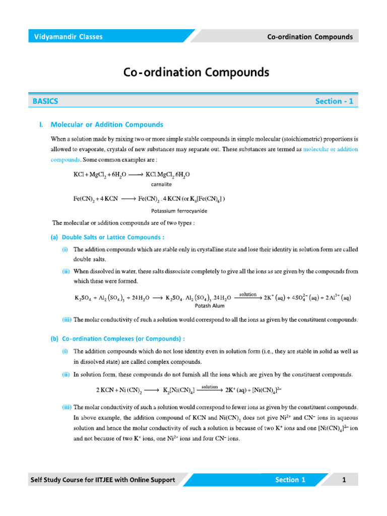 Coordination Compounds Module | PDF
