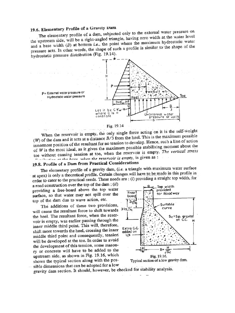 Elementary and practical profile of the Gravity Dam | PDF