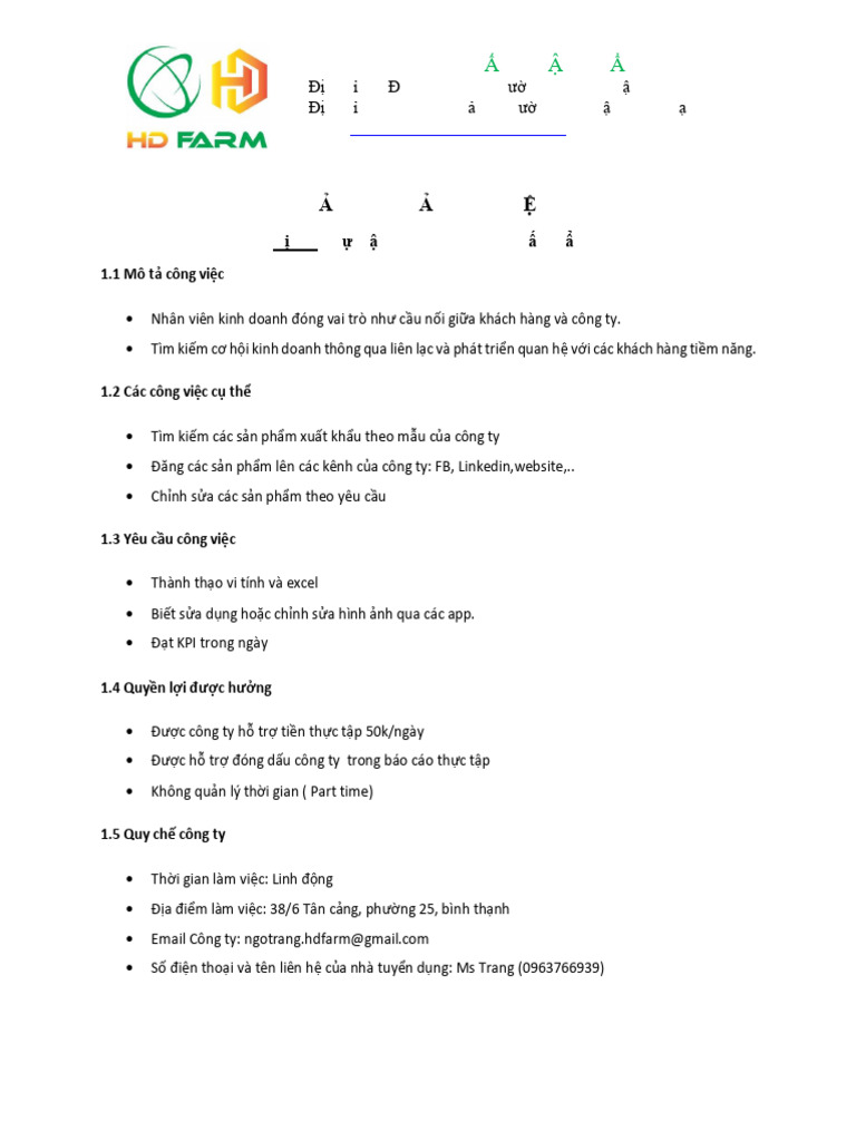 Bảng Mô Tả Công Việc (JD) - TTS Kinh Doanh-1 | PDF