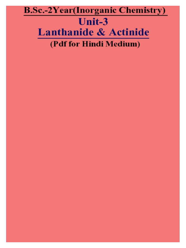 lanthanide actinide series | PDF