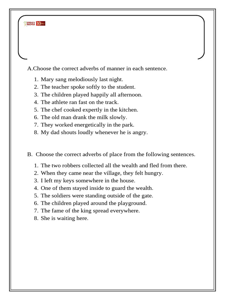 G4 Revision Adverbs | PDF