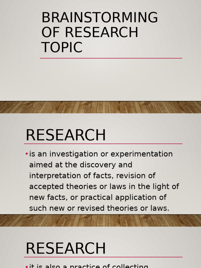 1.1 Brainstorming of Research Topic - NATURAL INQUUIRY | PDF