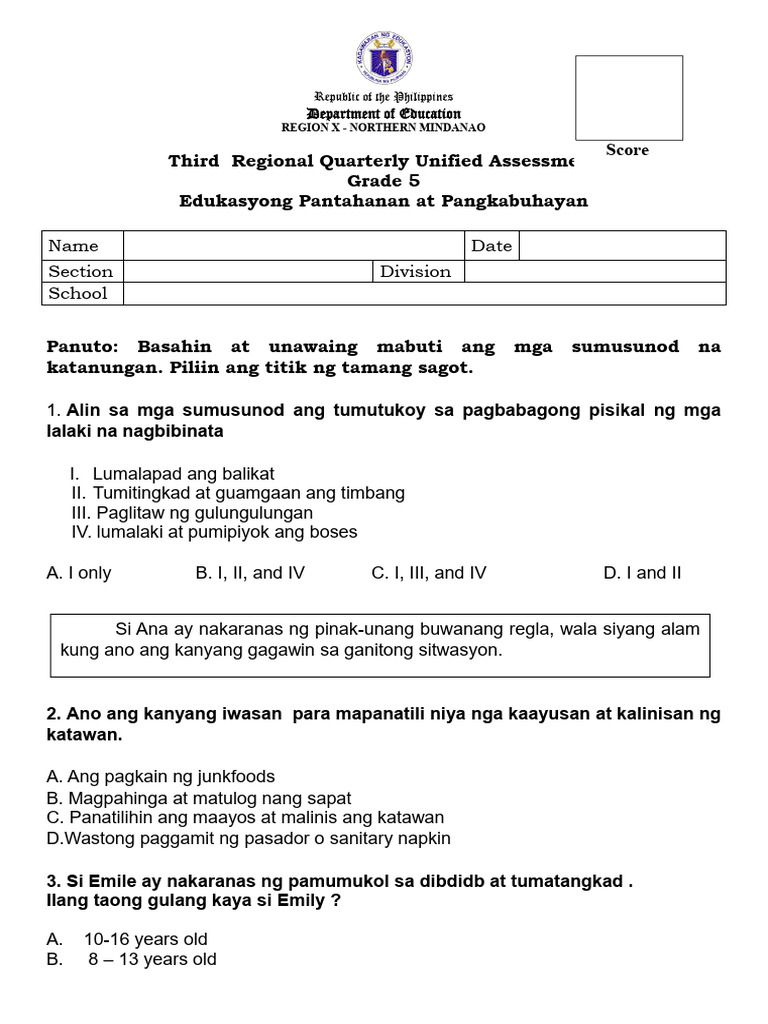 Epp Grade 5 Q3 Ruqa | PDF