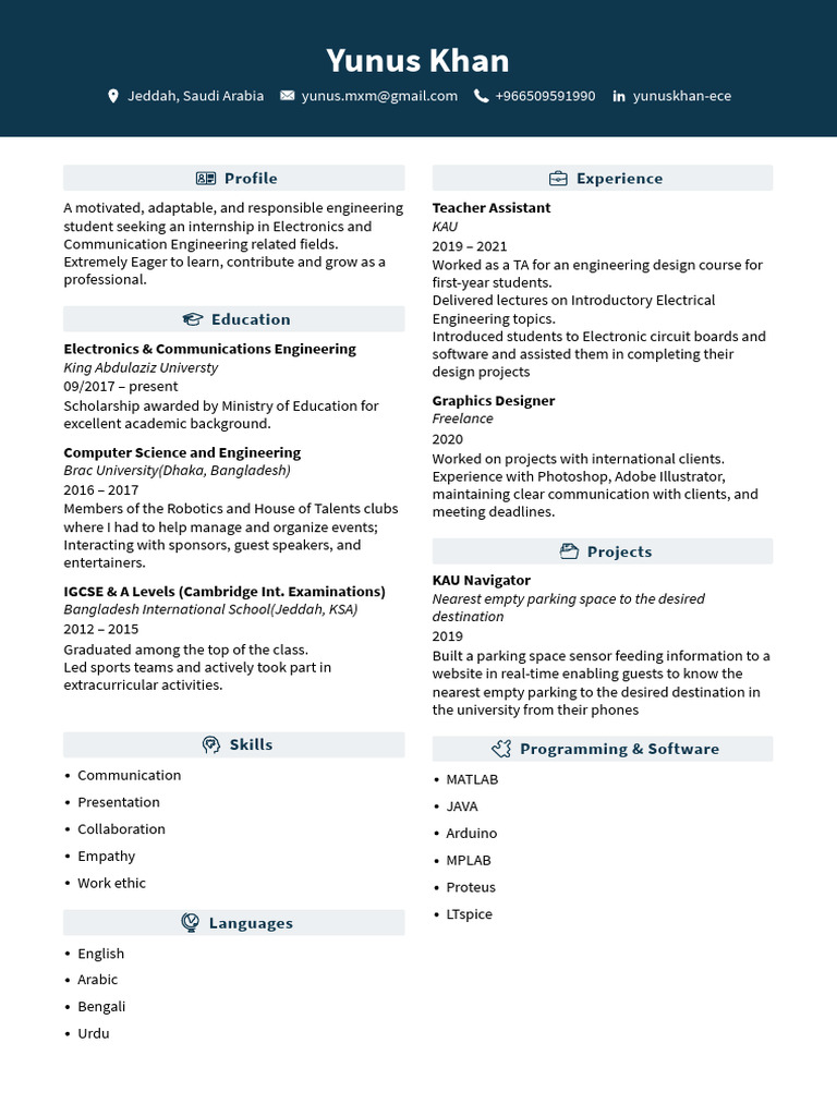 yunus cv | PDF | Computing