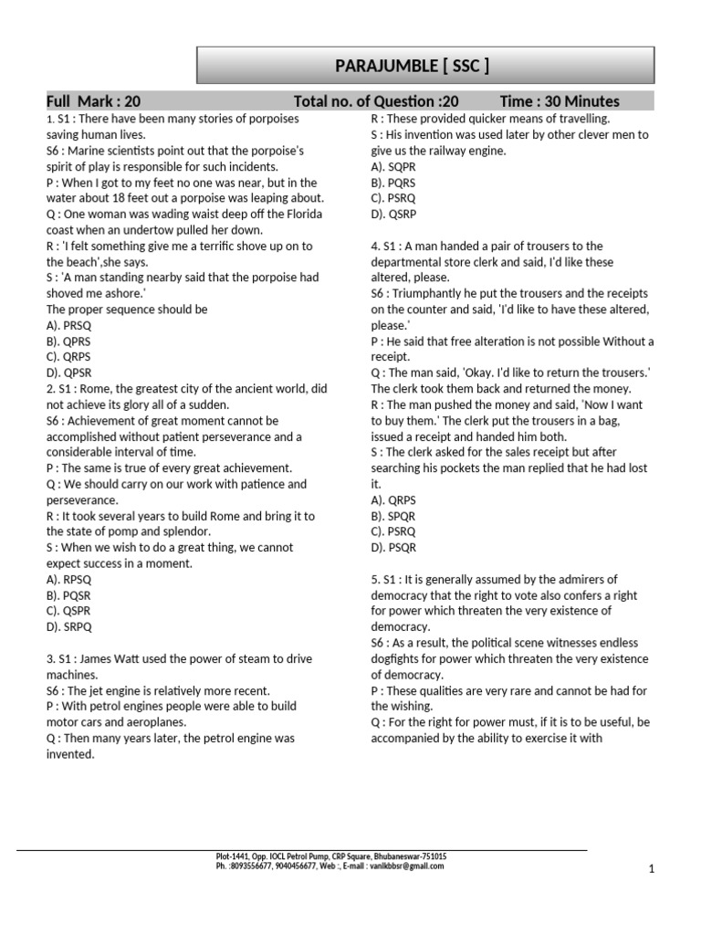 Parajumble[Ssc] | PDF | Fuels