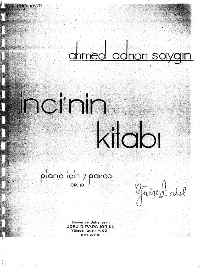 İnci'nin Kitabı - Adnan Saygun | PDF