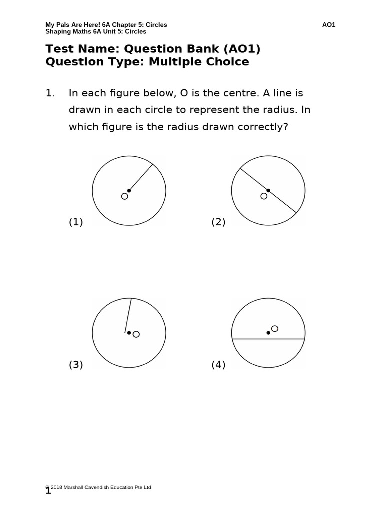 Circles: Questions and Answers 6A | PDF | Circle | Area