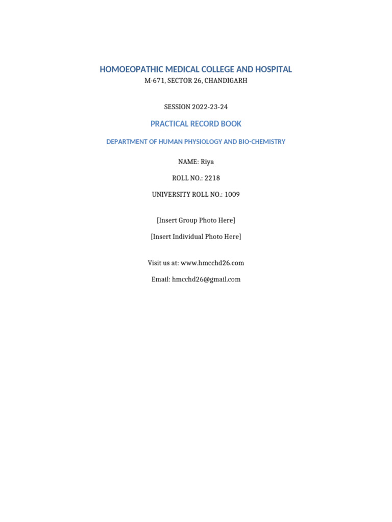 Practical Record Book Cover | PDF