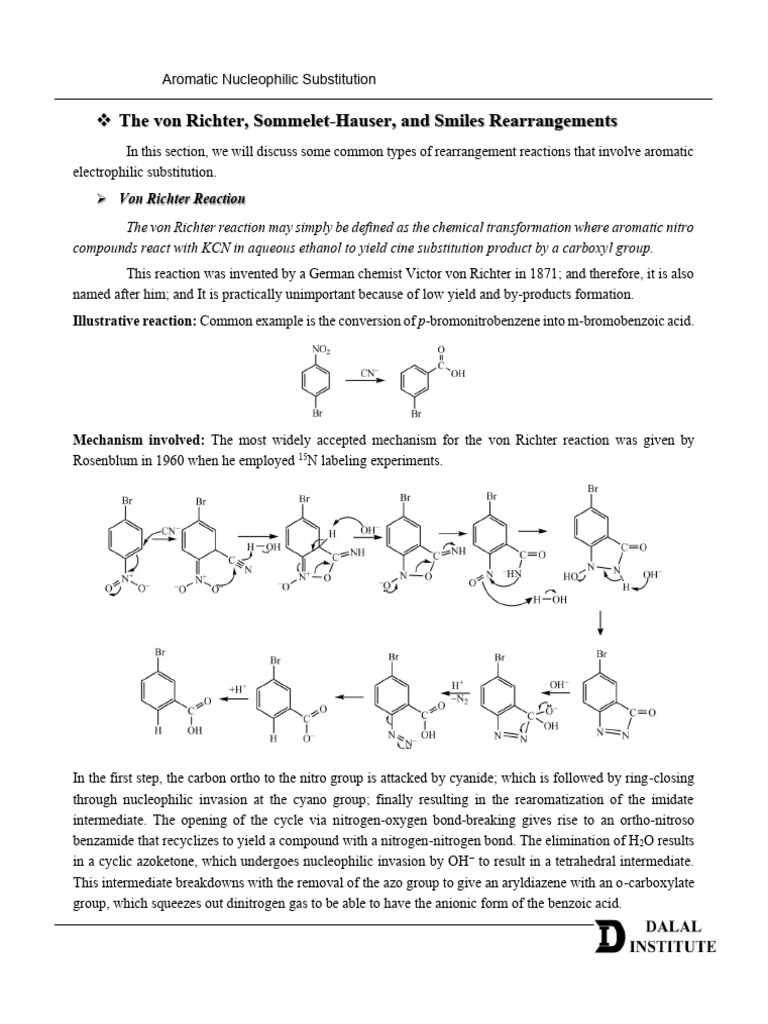 ATOOCV1 9 3 The Von Richter Sommelet Hauser and Smiles Rearrangements ...