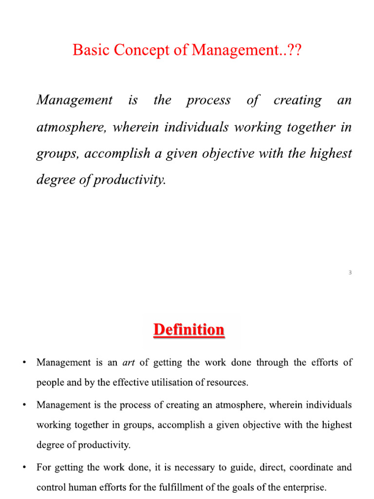 Basic Concepts of Management | PDF