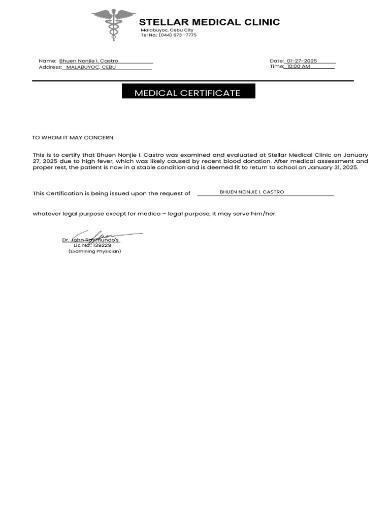 Med Cert | PDF