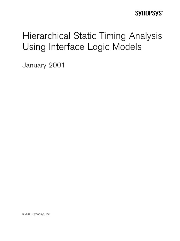 Hierarchical Static Timing Analysis Pdf Digital Technology Computing