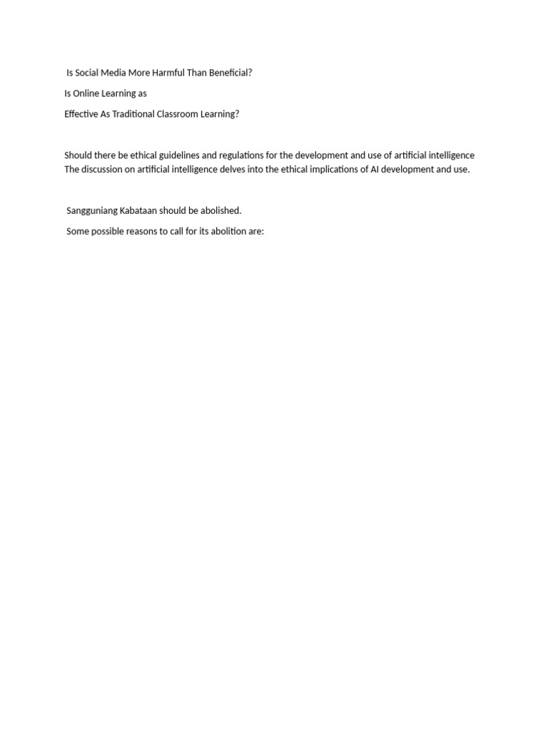 Formal Debate Topic | PDF