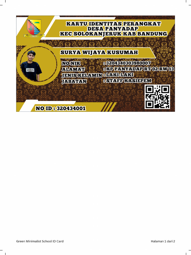 Green Minimalist School ID Card | PDF