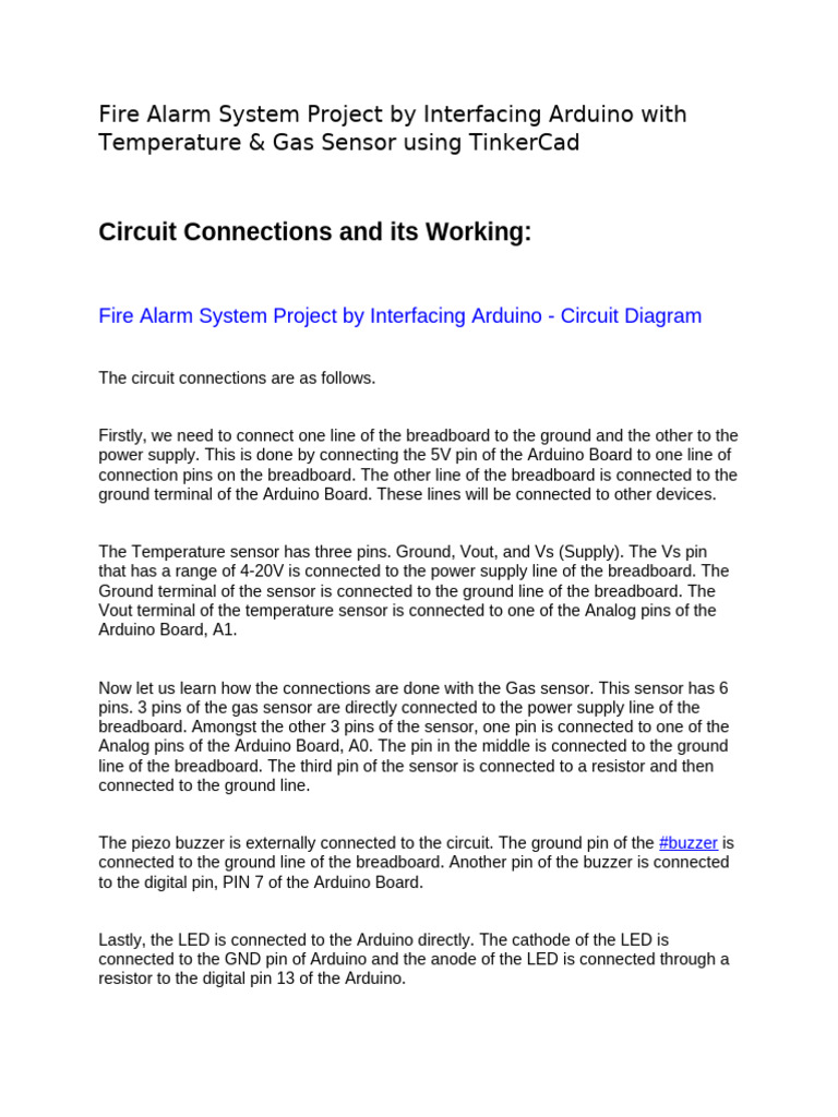 Fire Alarm System Project | PDF