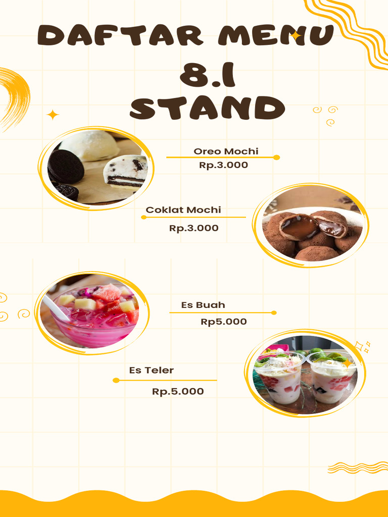 Kuning Krem Modern Daftar Menu Lumpia Cerita Anda | PDF
