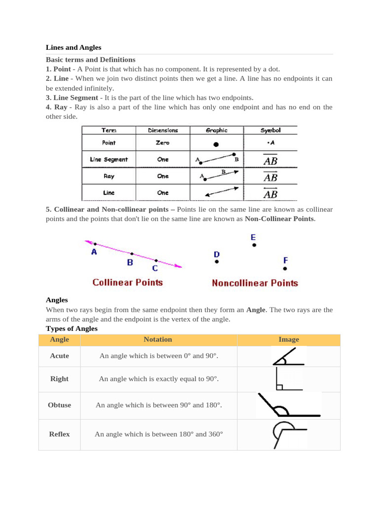 Understanding Lines and Angles | PDF | Line (Geometry) | Angle