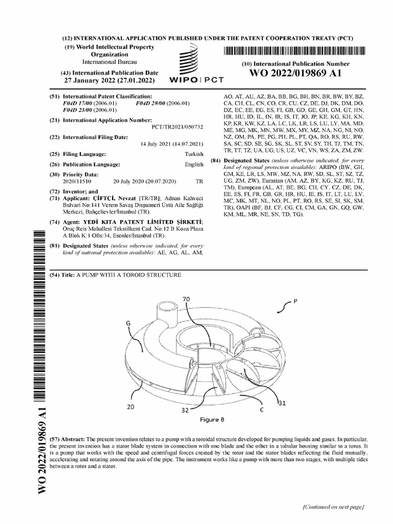 WO2022019869A1-toroidal Pump Patent | PDF