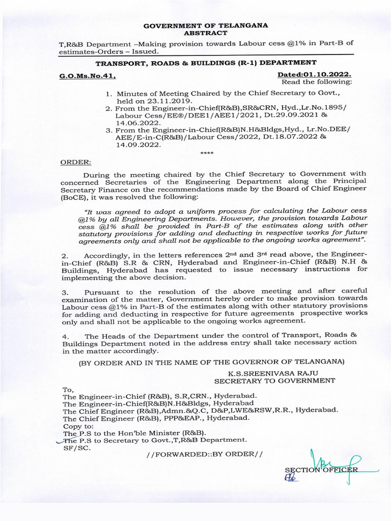 G.O.ms.41 Labour Cess - 0001 | PDF
