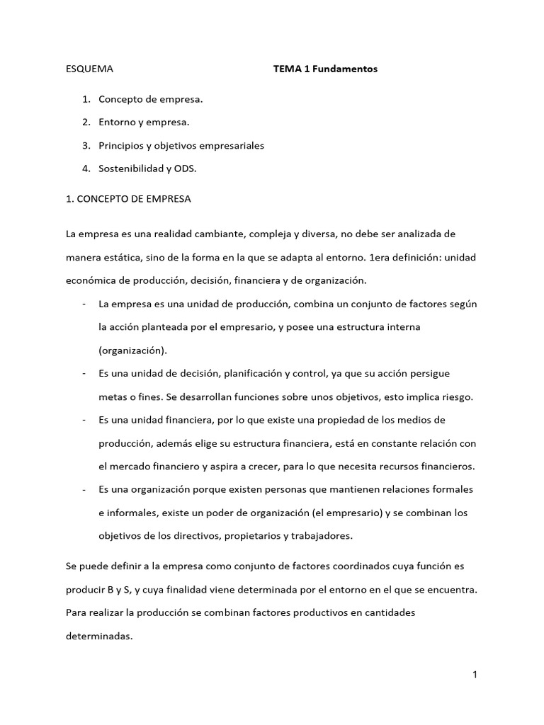 FUNDAMENTOS TEMA 1 | PDF | Business | Salario