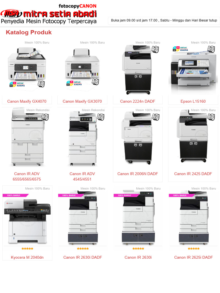 Katalog - Mesin Fotocopy MSA 2023 | PDF