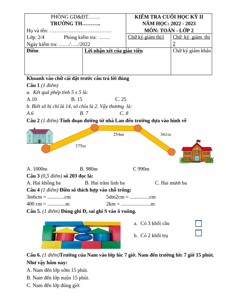 De-thi-hoc-ki-2-lop-2-mon-toan-kn-de-2 | PDF