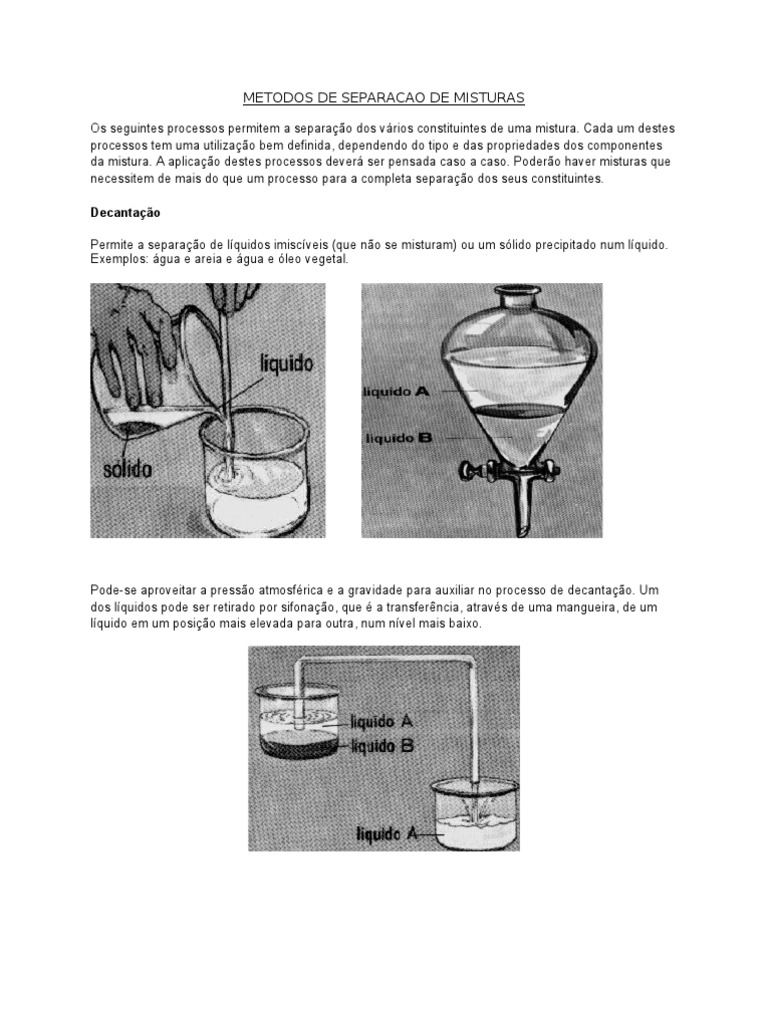 Metodos de Separacao de Misturas | Mistura | Destilação