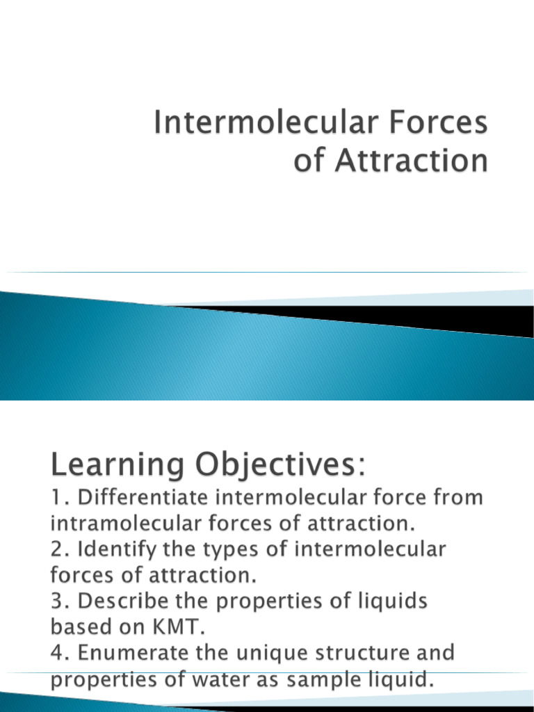 1.intermolecular Forces of Attraction | PDF | Intermolecular Force ...